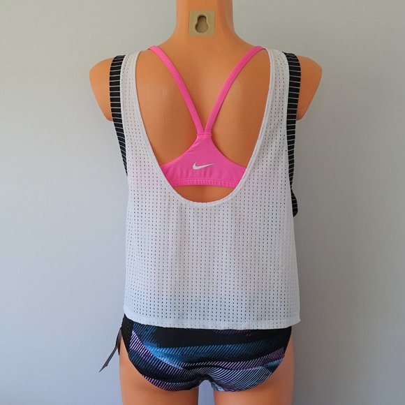 Nike | Swim | Nike 2 Piece Sport Mesh Layered White Tankini Set | Poshmark